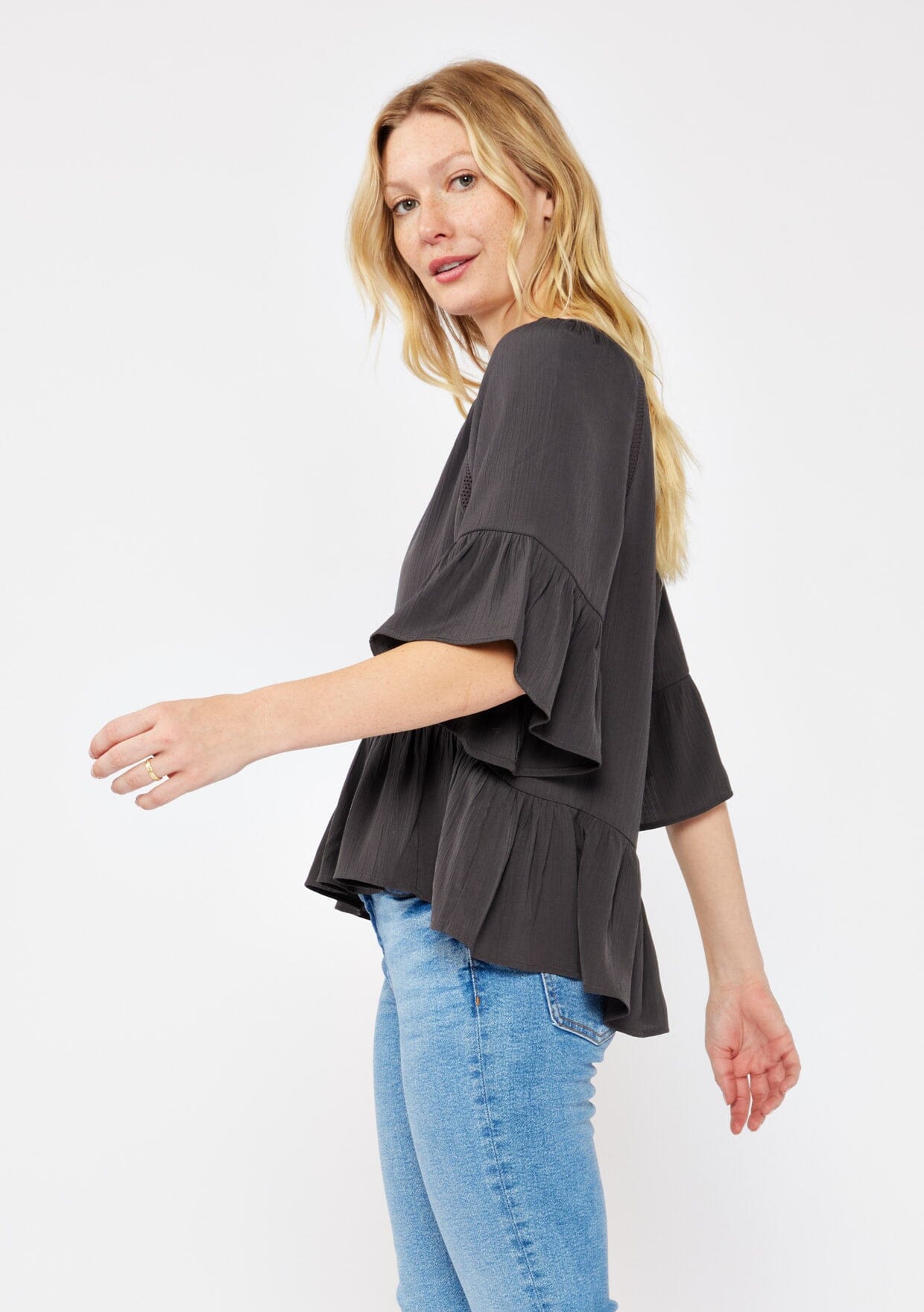 Women's Lightweight Button Front Top + Peplum Top | LOVESTITCH