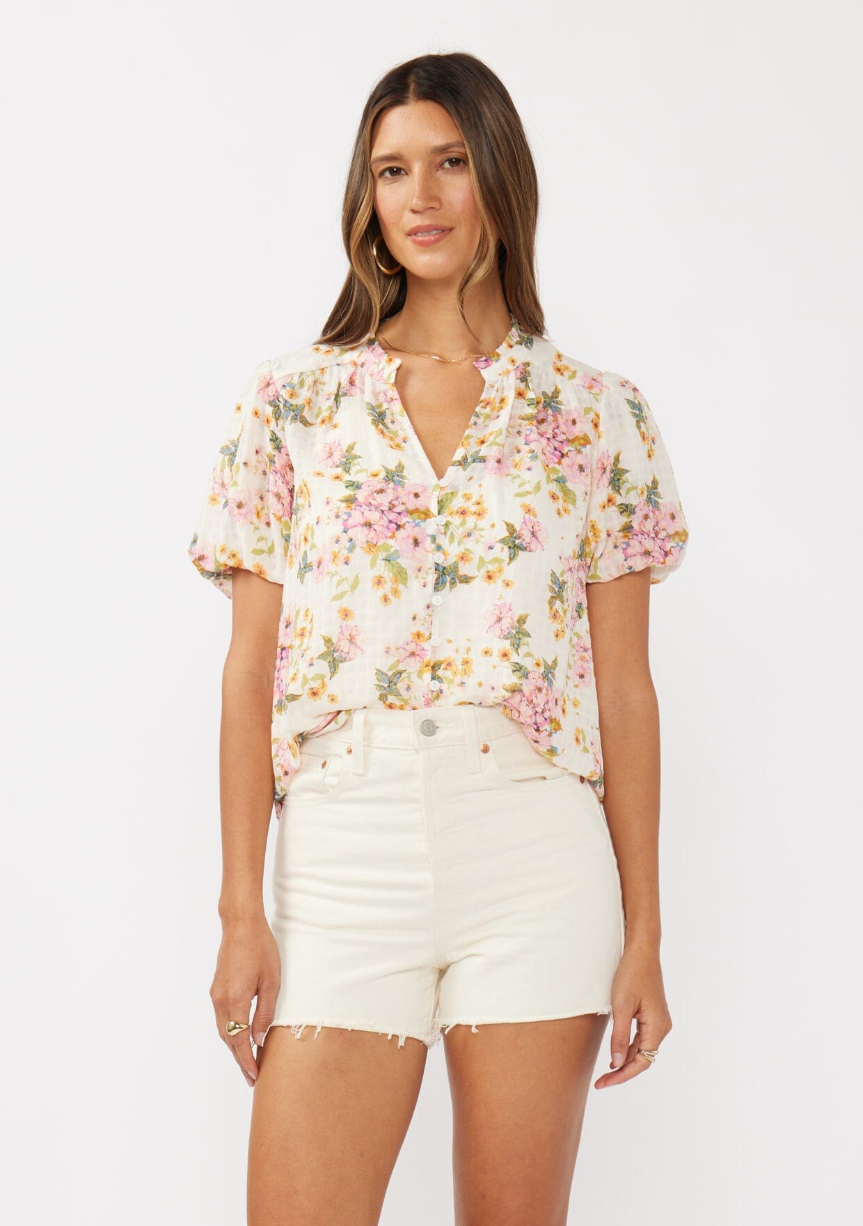 Women's Spring Floral Puff Sleeve Top | LOVESTITCH