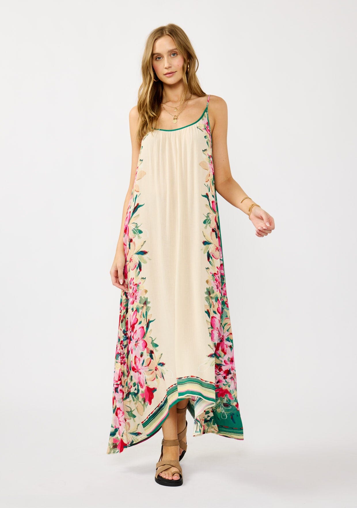 Women's Two-Tone Floral Maxi Dress | LOVESTITCH