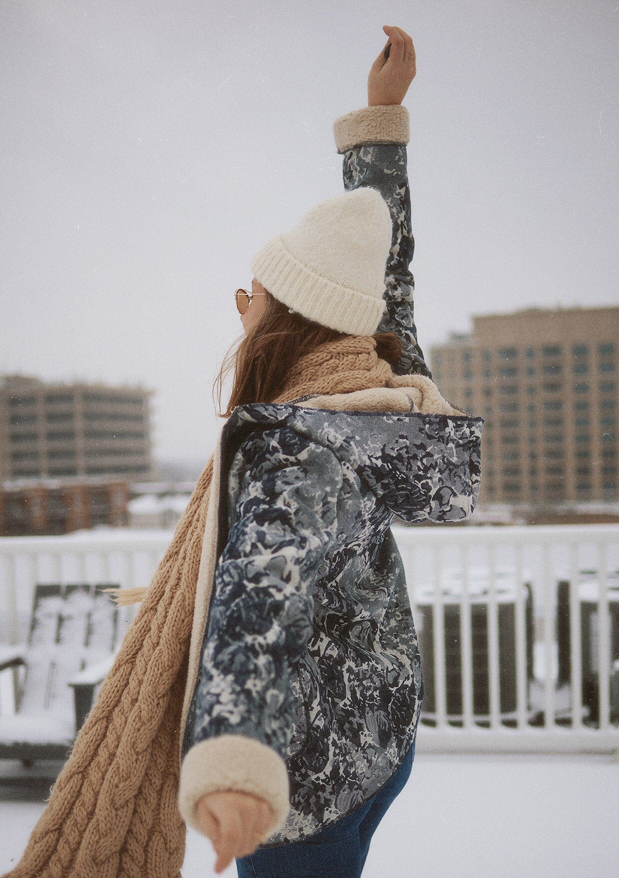 Women's Denim Floral Statement Jacket + Faux Shearling | LOVESTITCH