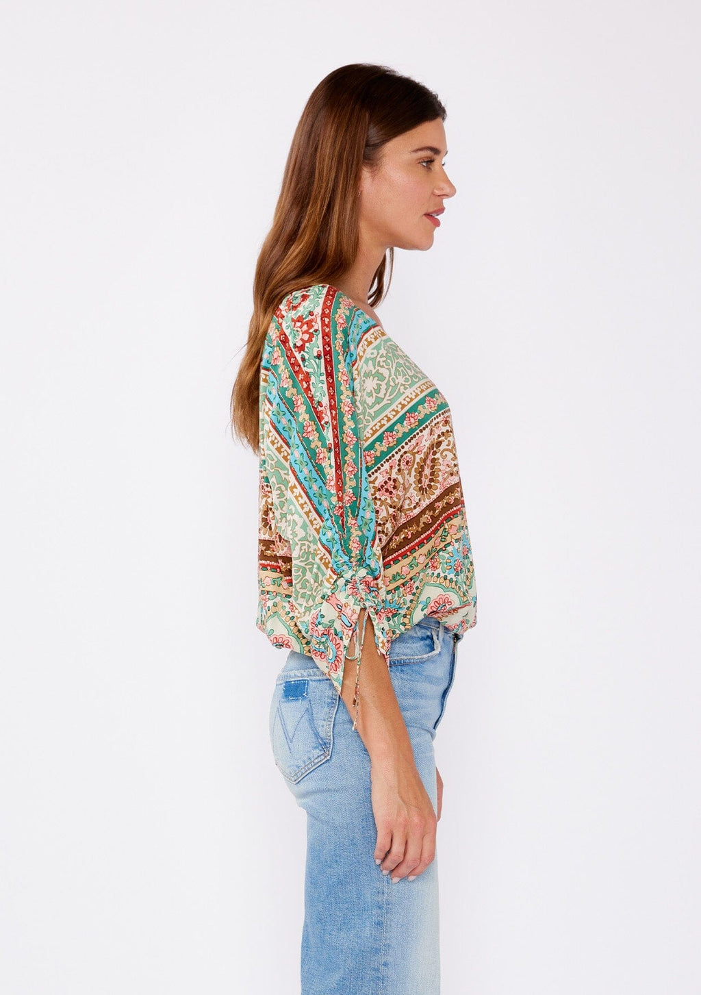 Women's Printed Top - Bohemian Tie Sleeve Top | LOVESTITCH