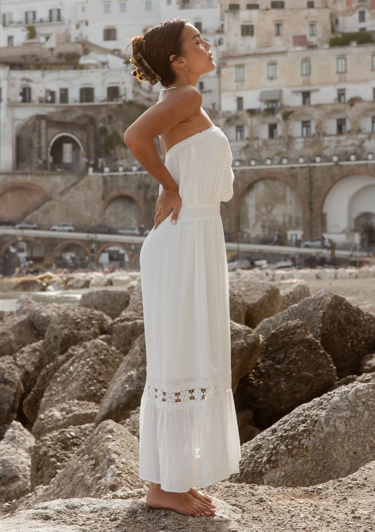 Embroidered Greek Style Maxi Dress | LOVESTITCH