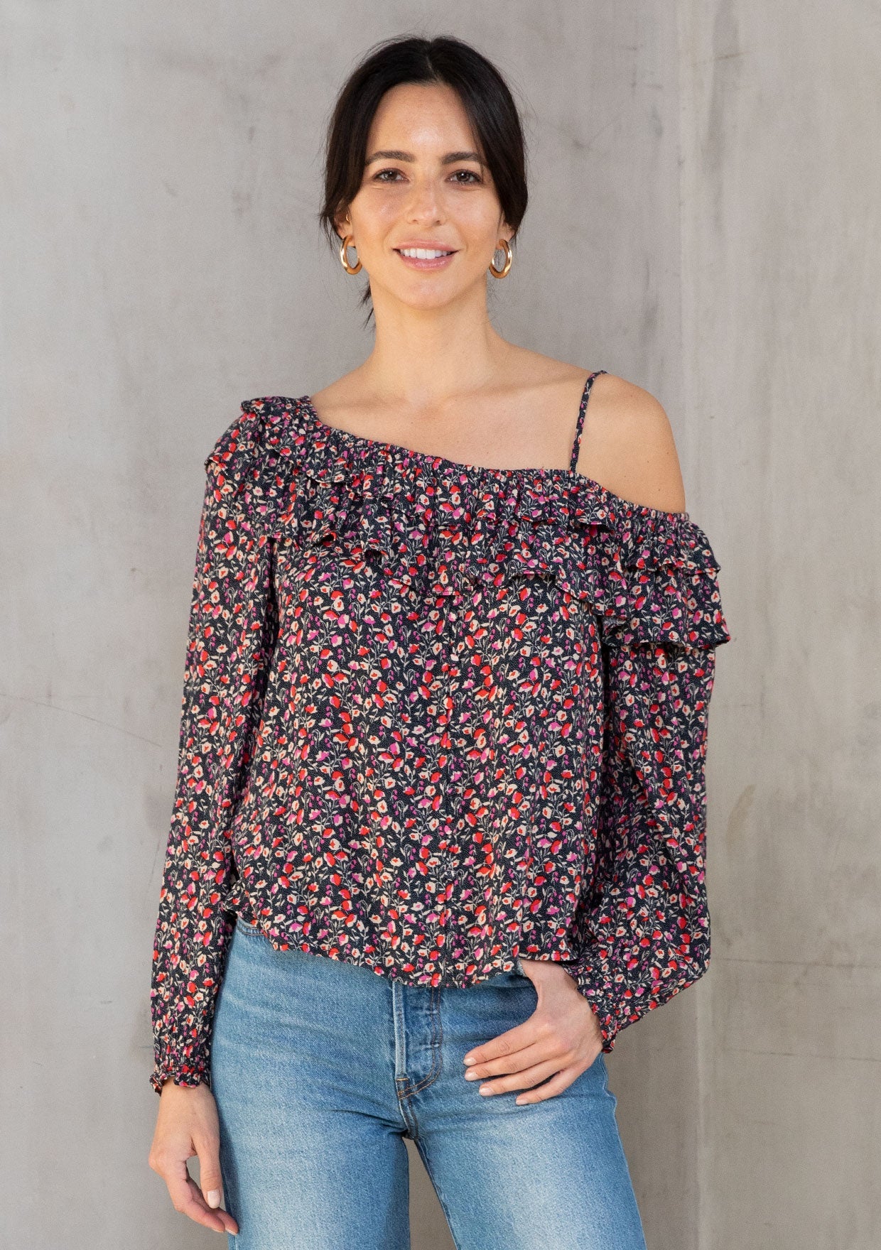 Boho Floral Ruffle Off Shoulder Top | LOVESTITCH