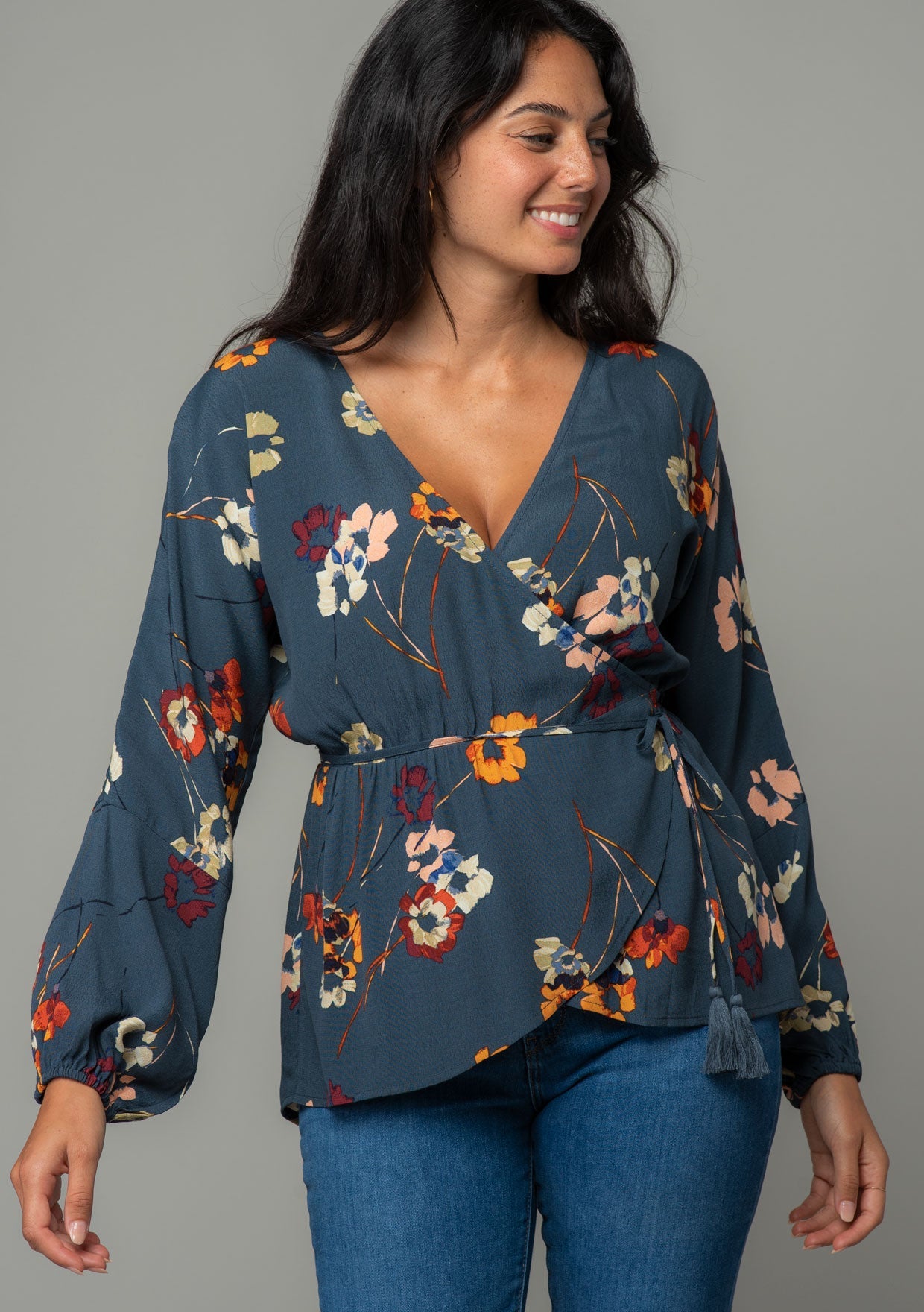 Women's Top - Bohemian Vintage Floral Wrap Top | LOVESTITCH