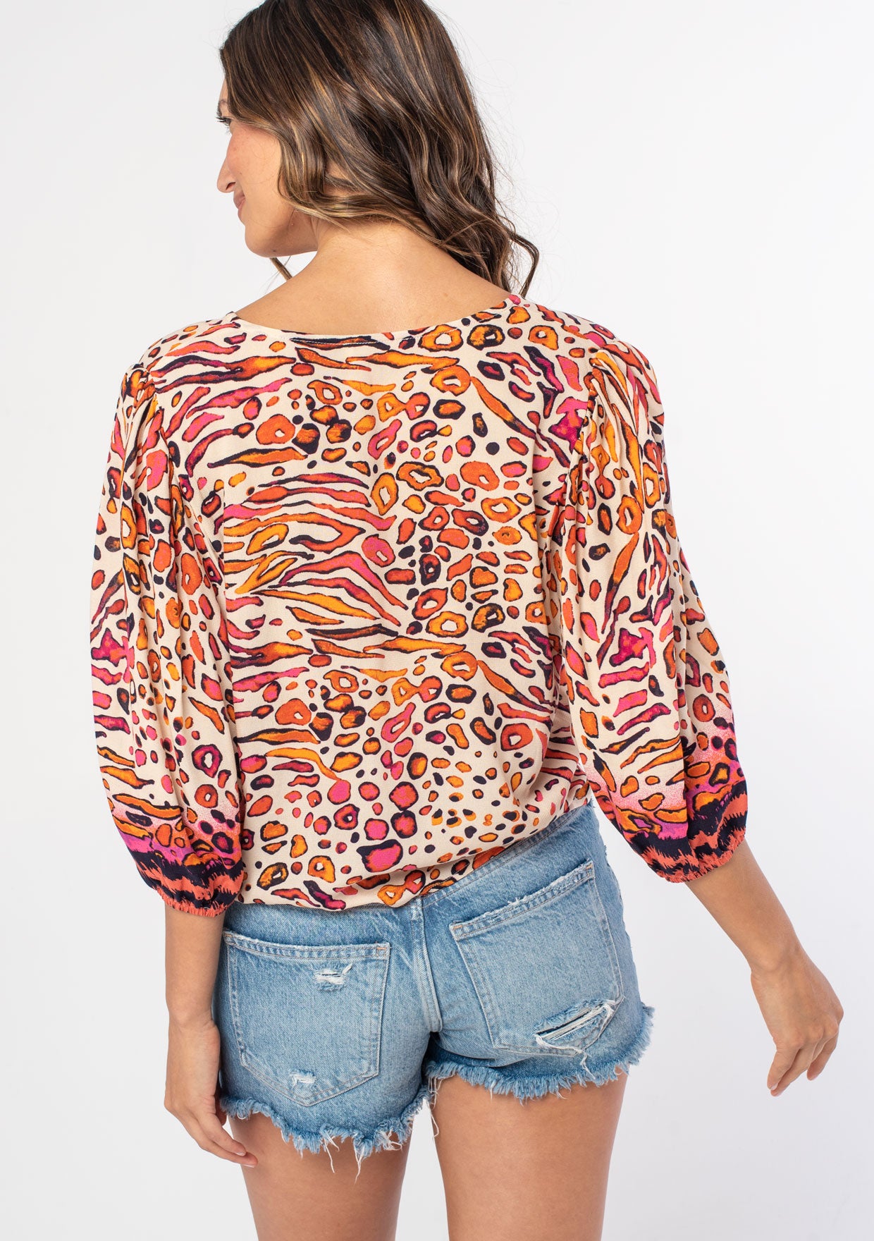 Women's Leopard Print Tie Front Top | LOVESTITCH