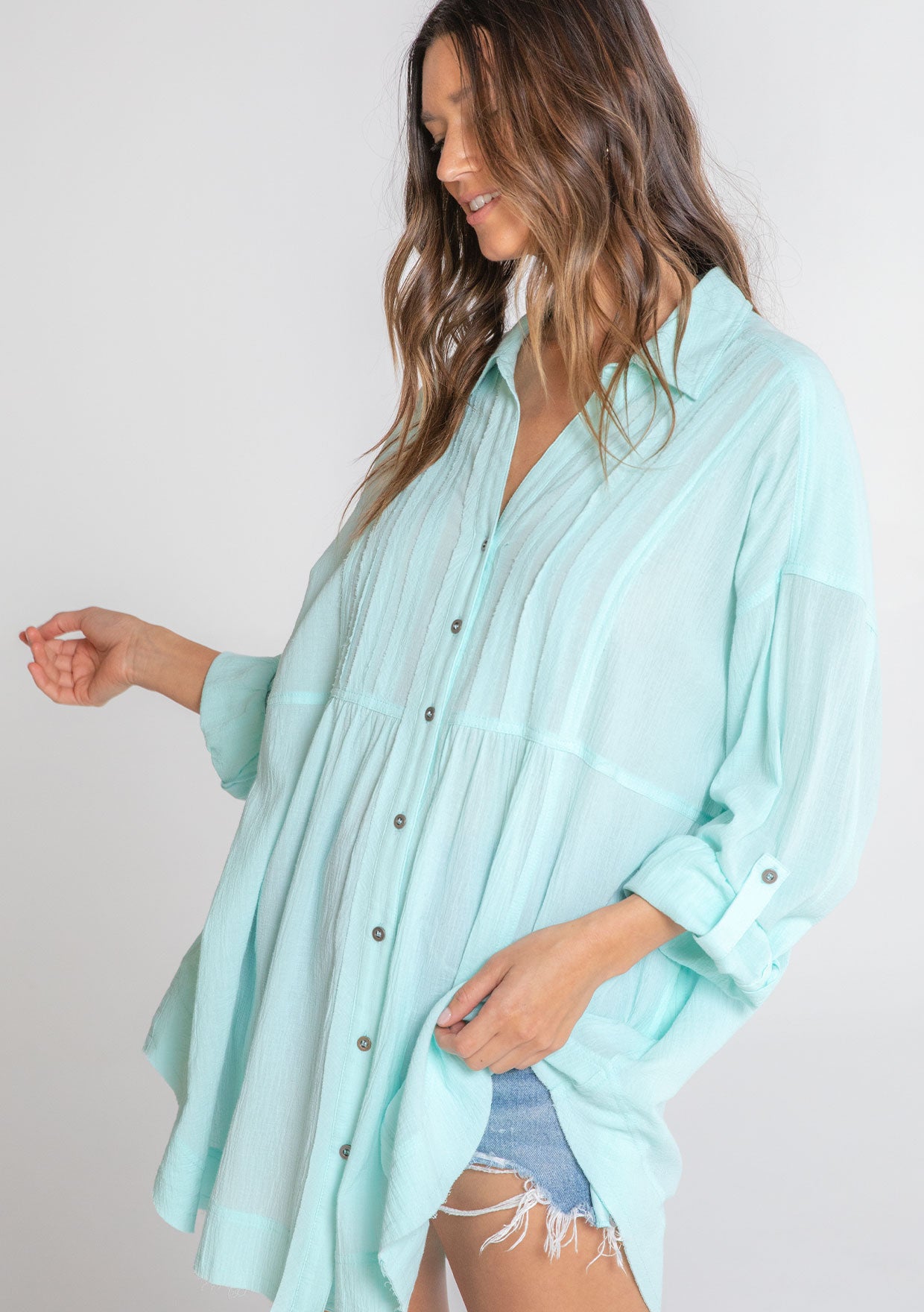 Women's Top - Relaxed Cotton Tunic Shirt | LOVESTITCH