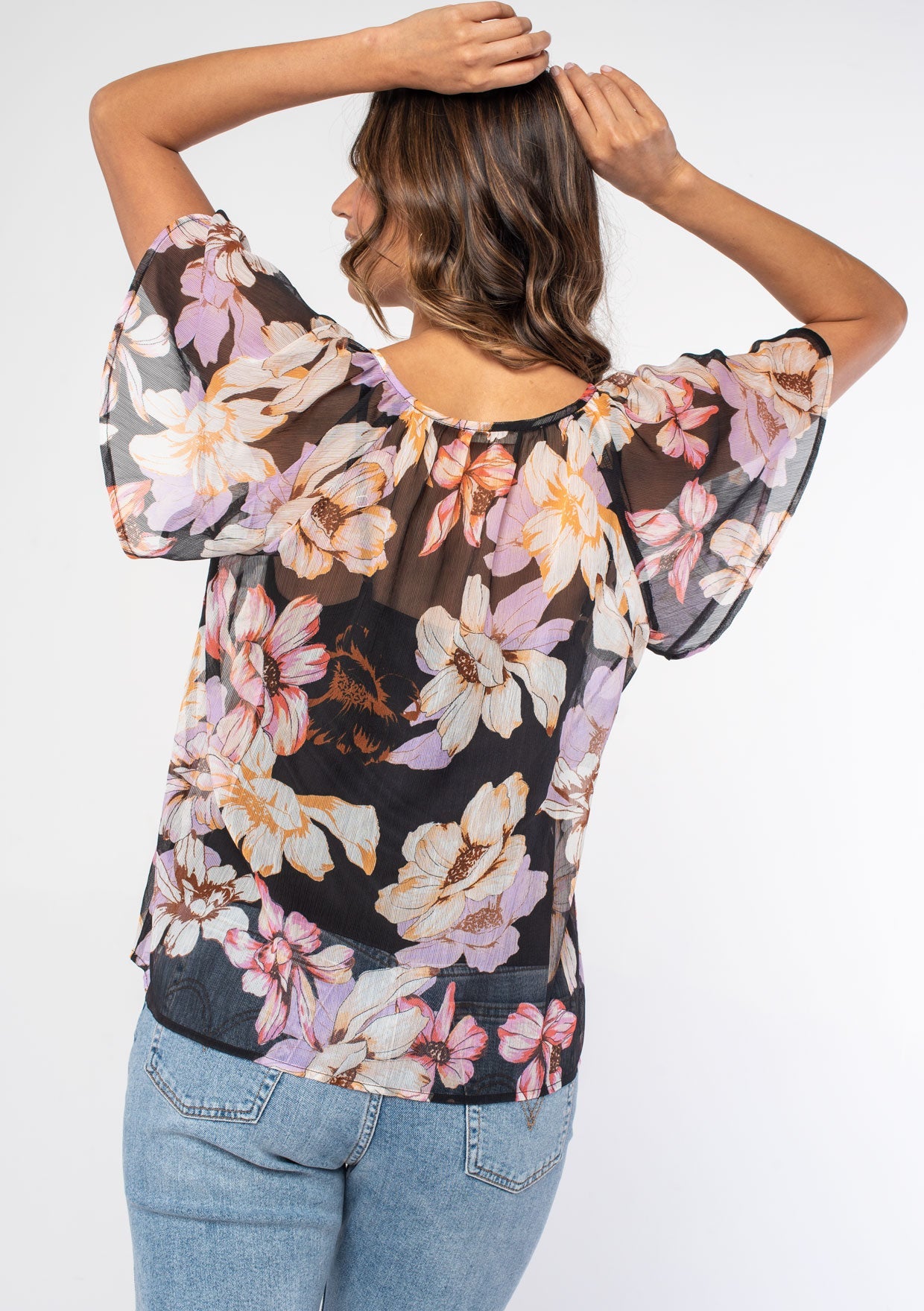 Women's Top - Floral Chiffon Floral Top | LOVESTITCH