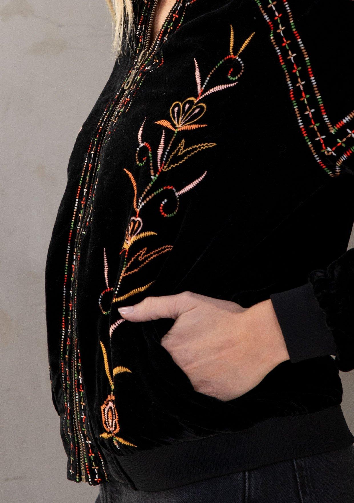 Embroidered Velvet Boho Jacket | LOVESTITCH