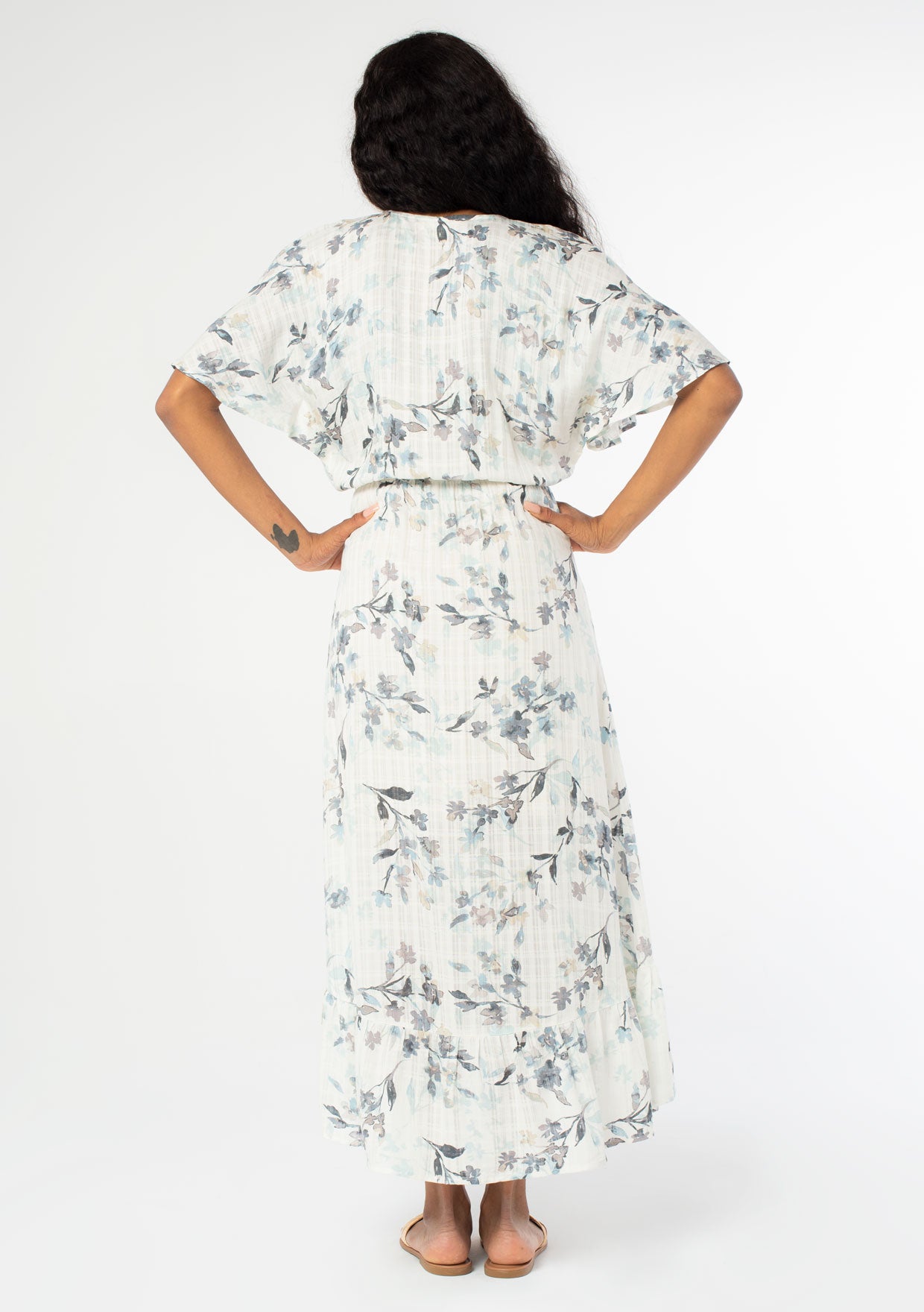Floral Flutter Sleeve Wrap Dress | LOVESTITCH