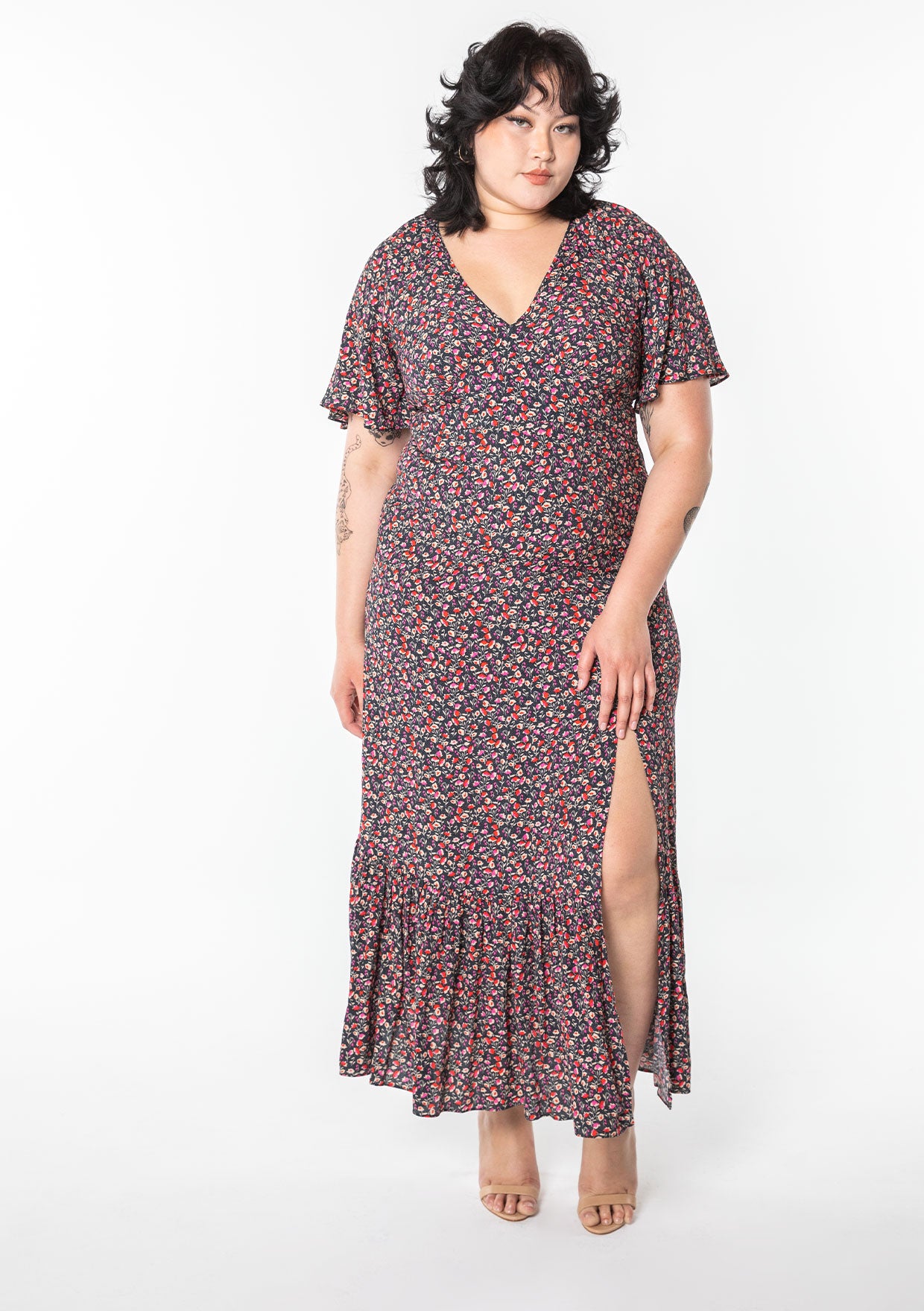 Flattering Unique Ditsy Floral Bohemian Maxi Dress | LOVESTITCH