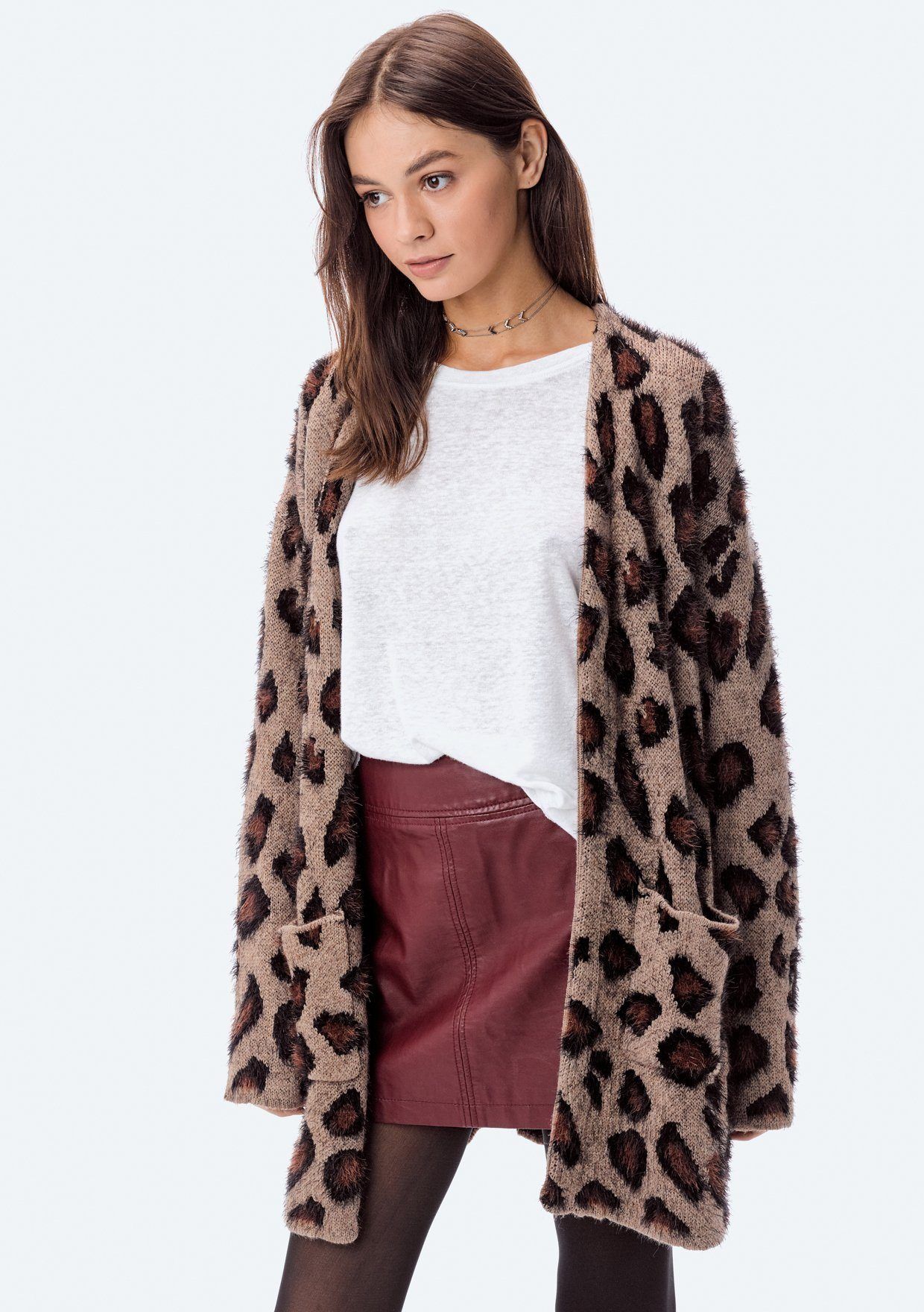 Fuzzy Leopard Print Lounge Cardigan | LOVESTITCH