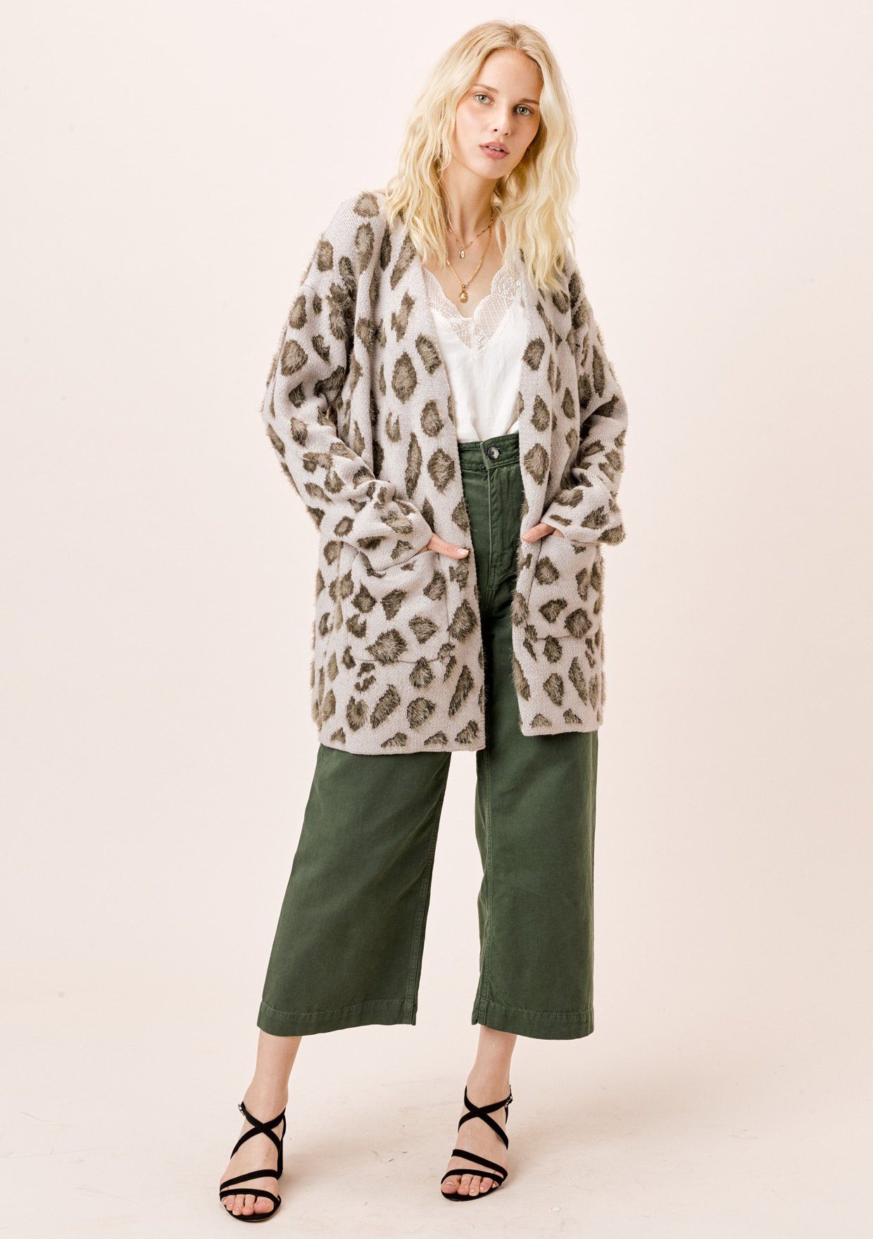 Fuzzy Leopard Print Lounge Cardigan | LOVESTITCH