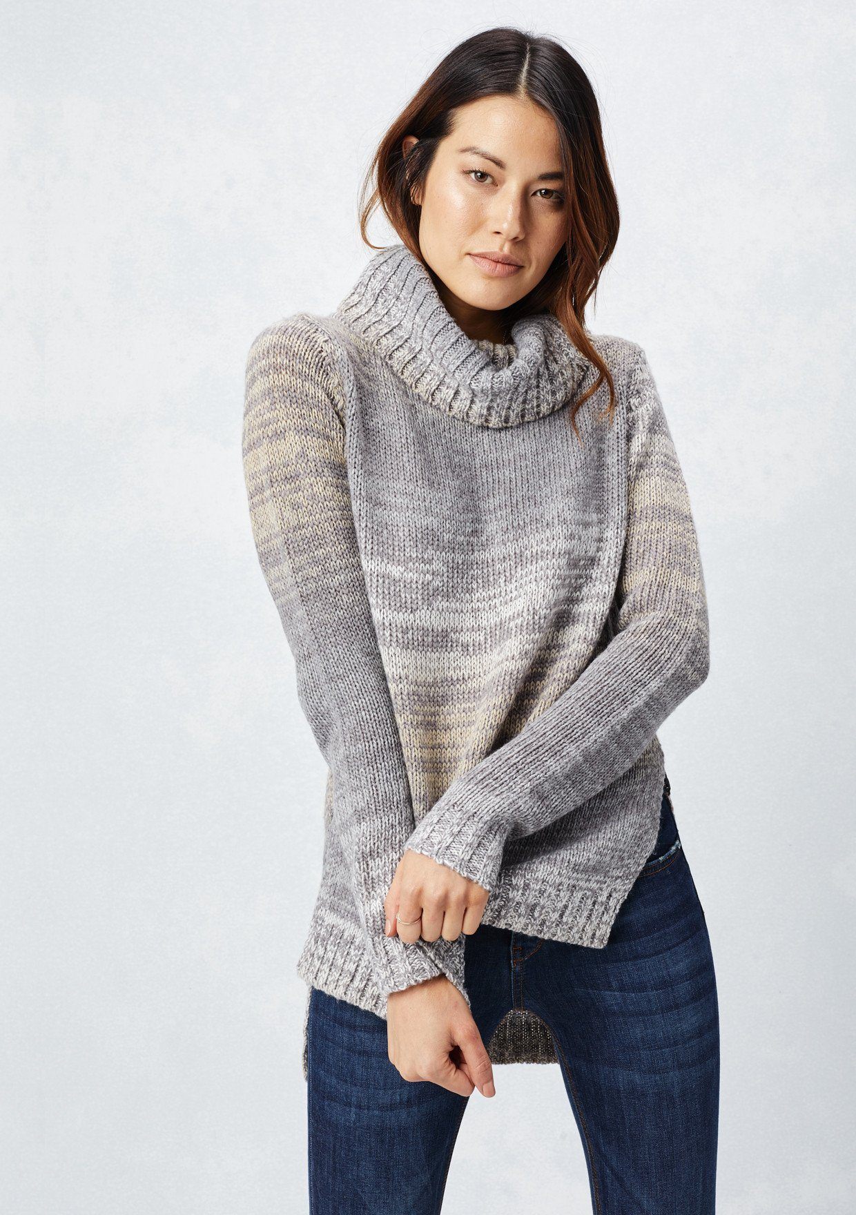 Cute + Cozy Space Dyed Turtle Neck Sweater | LOVESTITCH