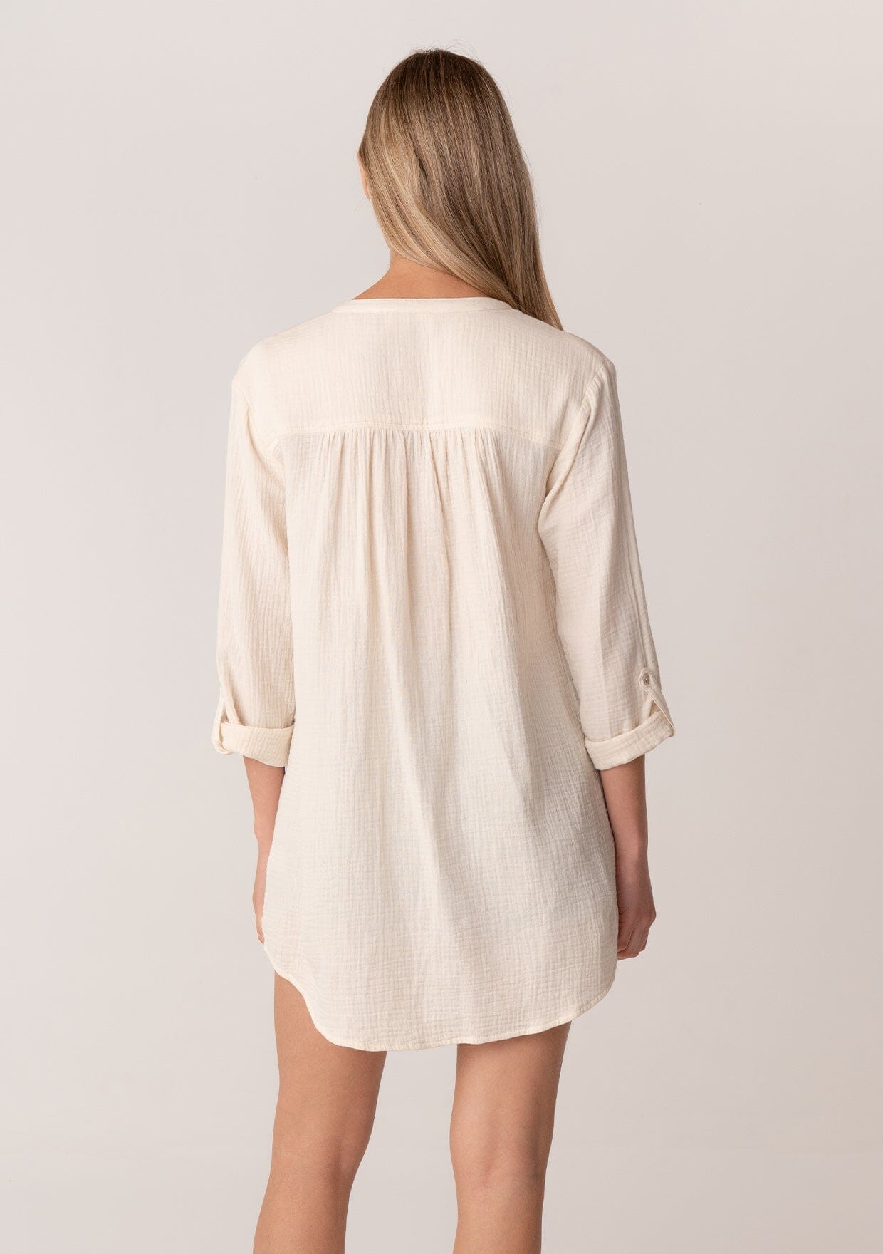 Soft Airy Gauze Button Up Tunic Shirt | LOVESTITCH