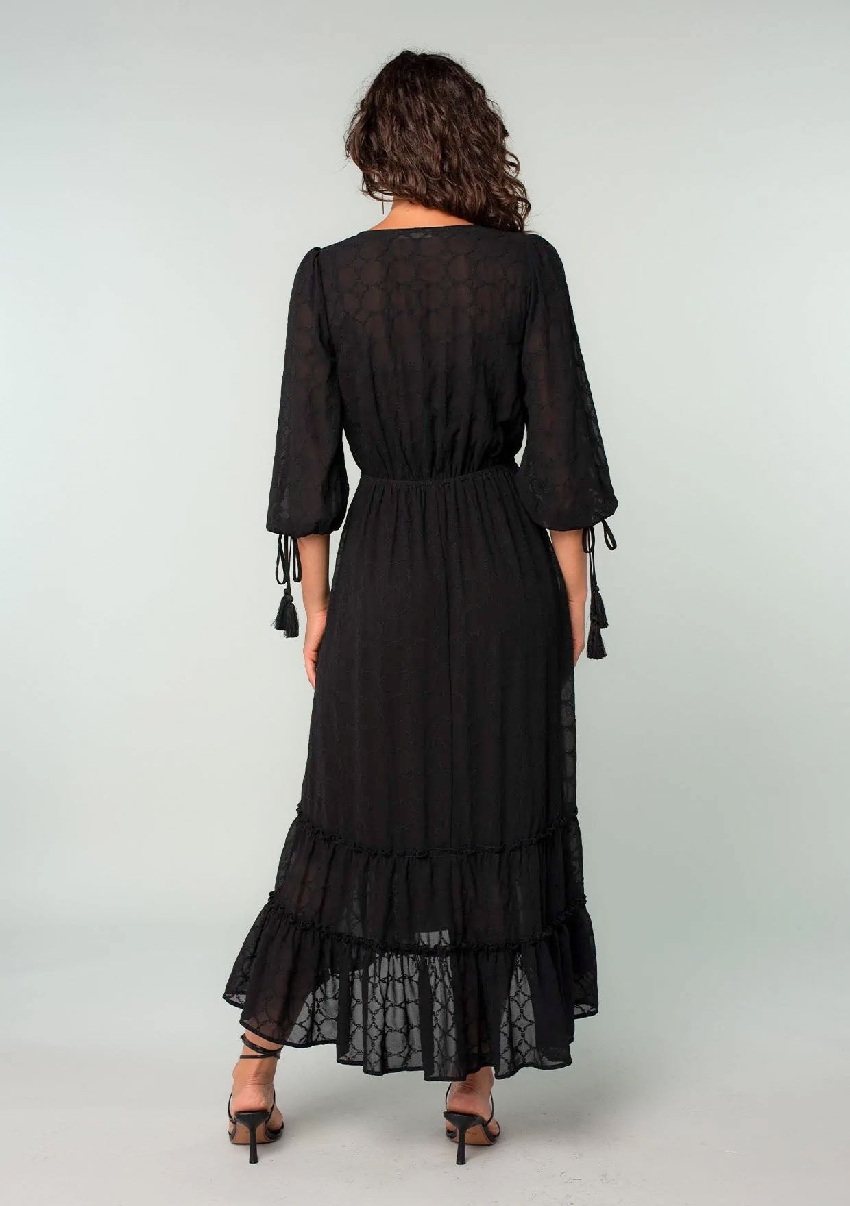 Women's Beautiful Embroidered Black Maxi Dress | LOVESTITCH